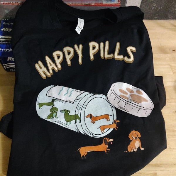 Dachshund Happy Pills Shirt, Dachshund Shirts, Dachshund Gifts, Pet ...