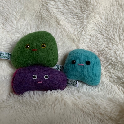 Micro Monsters SET OF 3 Tiny Plush Sweater Monsters Stuffed Monster ...