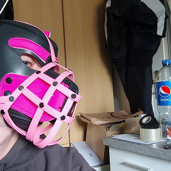 Matte Black Spiked Classic Hardware Petplay Face Muzzle - Etsy