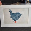 Blue Wren Wren, Original Linocut, Hand-pulled Print, Jenny Wren, Bird ...