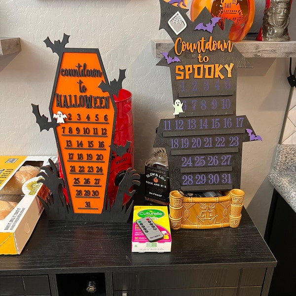 Countdown to Spooky Halloween Calendar Ghost SVG Laser File Wood ...