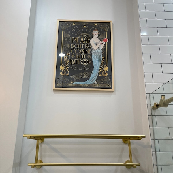 Funny Bathroom Sign | Art Deco Bathroom Decoration | Vintage Art Noveau ...