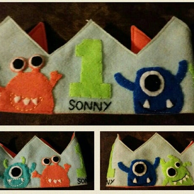 Felt Monster Birthday Crown - Etsy