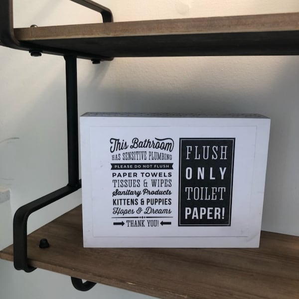 Sensitive Plumbing Bathroom Sign - Flush Only Toilet Paper Sign ...