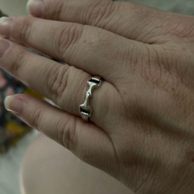 Snaffle Bit Horse Ring Snaffle Bit Sterling Silver Equestrian Jewelry ...