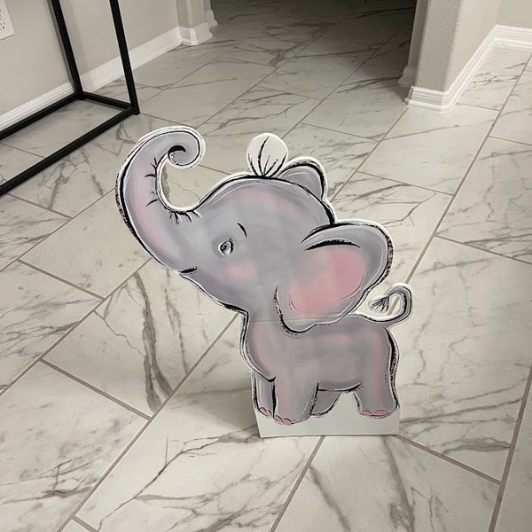 Blue Elephant Standee Baby Shower Character Prop Kids Party Decoration ...