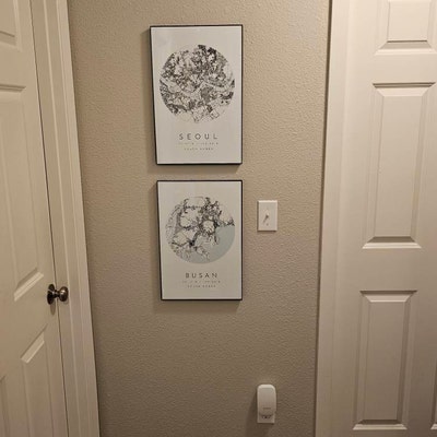Personalized Map Print, Set of Four, Map Prints, Custom Locations, City ...