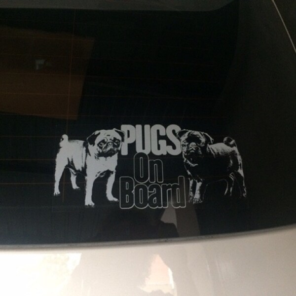 Pugs on Board - Car Window Sticker - Pug Dog Sign Decal -V05 - Etsy