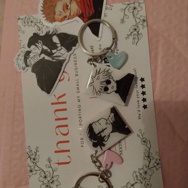 Gojo Satoru & Geto Suguru Keychain | JJK Inspired Jewelry | Polymer ...