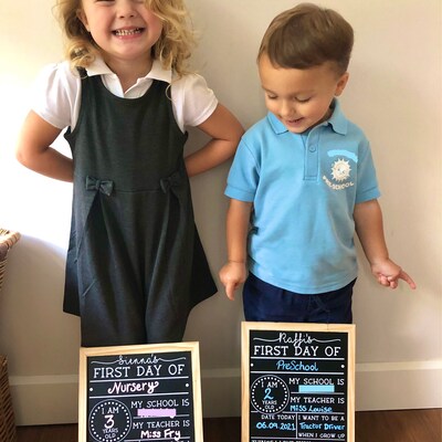 Personalised First Day of School Board Back to School Chalkboard First ...