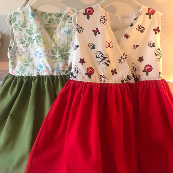 SEWING PATTERN, Girls Wrap Dress, Seven Sizes, Two Sleeve Options, Easy ...