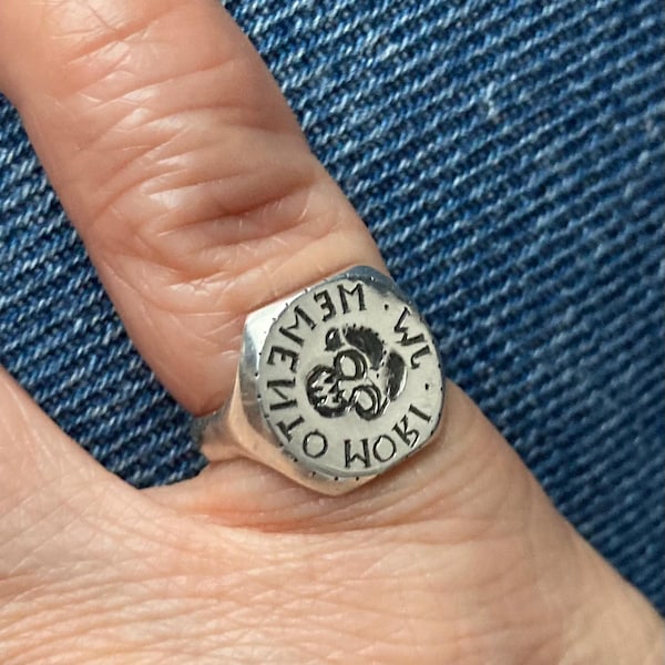 Winged Penis Ring, Silver Phallus Ring, Fascinum Sterling Silver Charm ...