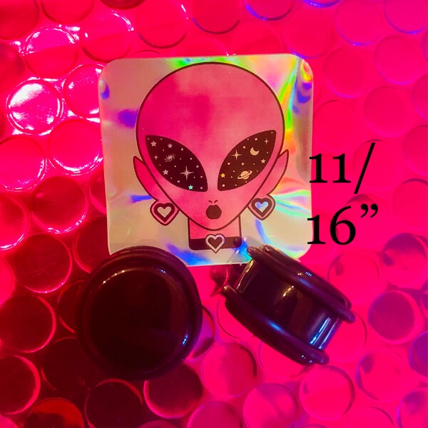 Black Non-flare Acrylic Ear Plugs Stretchers Gauges Pair/kit, Sizes ...