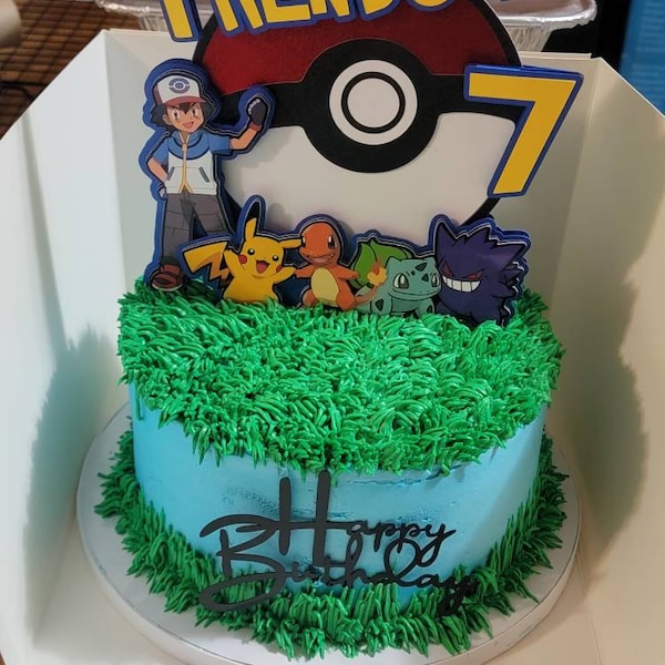 Custom Pokemon Birthday Cake Topper - Layered & 3D Cake Topper ...