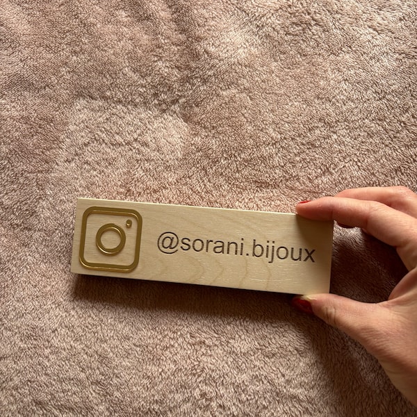 Social Media Sign | Small Shop Wooden Sign | Minimalist Business ...