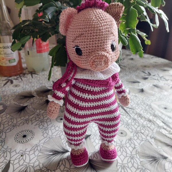 Crochet Pattern Cute Ivy the Pig Piglet Amigurumi PDF English Spanish ...