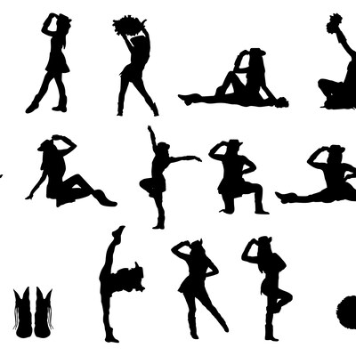 Drill Dance Team Silhouettes Svg,png,eps,dxf, Drill Dance Team SVG ...