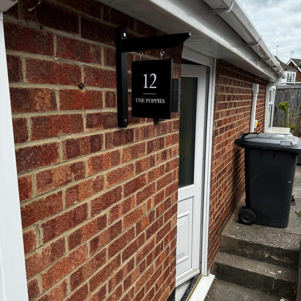 Customisable Hanging House Sign, House Number Sign, New Home Gift ...