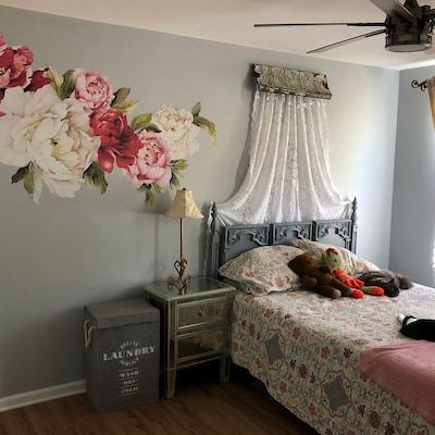 Flower Decals, Large Pink and Red Flower Decals Wall Stickers ...