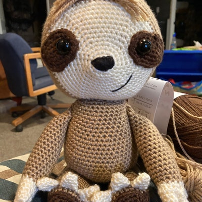 PATTERN Sam the Sloth. PDF Crochet Sloth Pattern, Cute Amigurumi Sloth ...