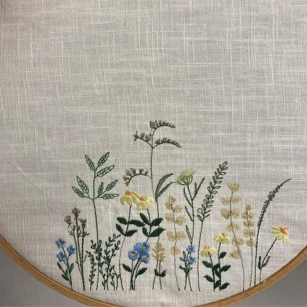 Wildflower Meadow Machine Embroidery Design, Floral Botanical Pattern ...