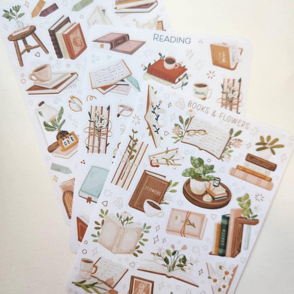 Sticker Sheet Coffee Break Sticker Breakfast Sticker Café Sticker ...