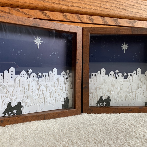 3D Night in Bethlehem Lighted Shadow Box - Etsy