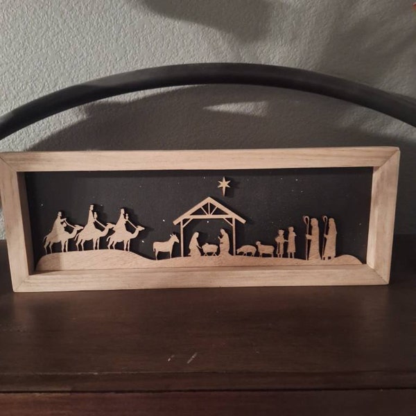 Small Wood Nativity Sign | Christmas Sign Decor | Christmas Sign | Wood ...