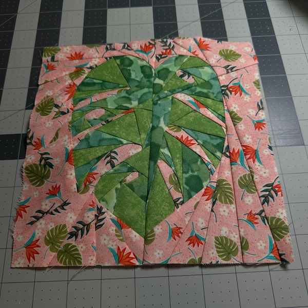 Tropical Leaf, Cheese Plant, Foundation Paper Piecing Pattern (FPP ...