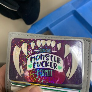 Monster Lover/ Fker Permit Laminated Holographic - Etsy