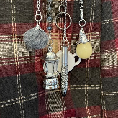 Chatelaine Tools Mini Ink Pen and Stylus on a Chain Silver or Bronze - Etsy