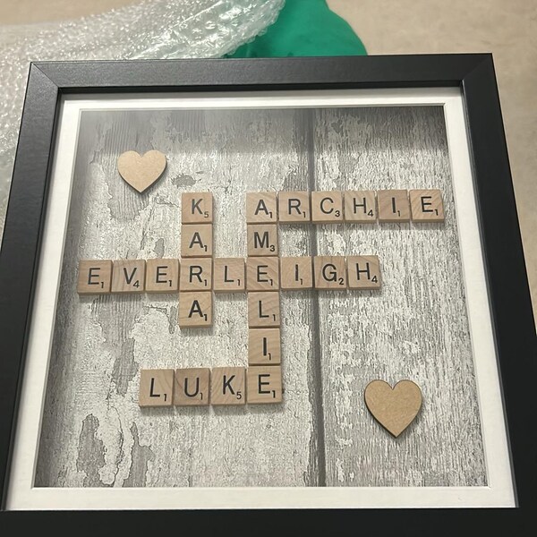 Scrabble Pictures, Scrabble Frame, Personalised Wall Art, Family Gifts ...