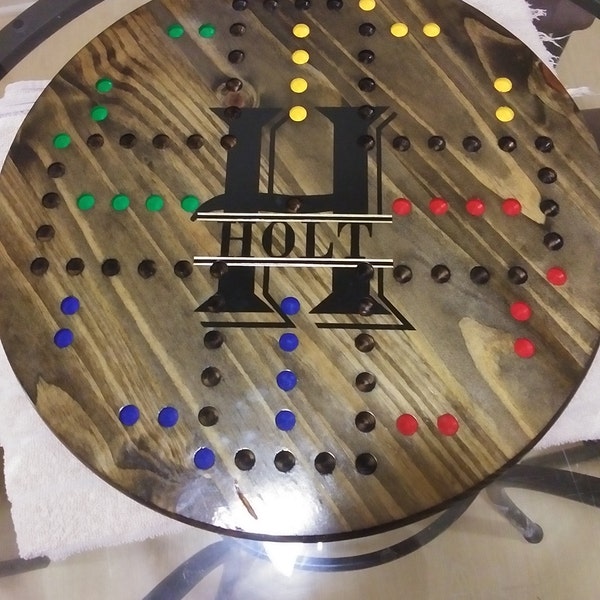 4/6 Player Double-sided Large Round Wahoo Game Board - Handmade & Hand ...