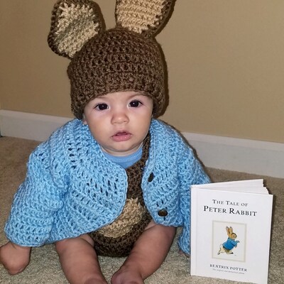 Crochet Baby Peter Rabbit Outfit-photo Props-costume - Etsy