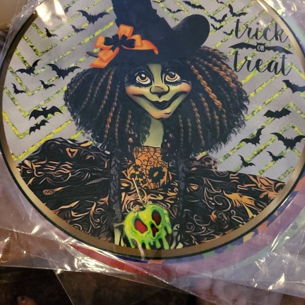 Witch Wreath Sign, Round Wreath Sign, Wreath Attachment, Metal Sign - Etsy