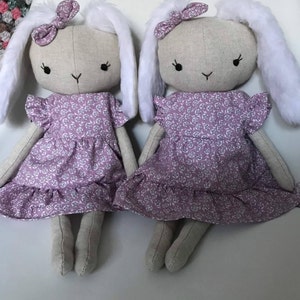 Bunny Sewing Pattern PDF Make 2 Types of Cloth Bunny Rabbit Doll ...