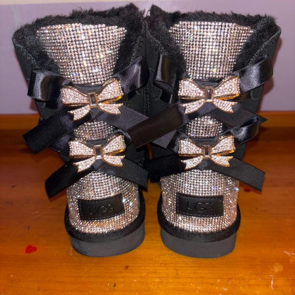 UGG Custom Bling UGG Boots With Bling 2 Bows OR 3 Bows, Rhinestone Ugg ...