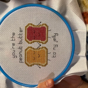 Peanut Butter & Jelly Cross Stitch Pattern - Pun Valentines Day ...