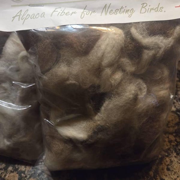 2 Pack Bird Nesting Materials - Natural Alpaca Fiber Wool for Suet Cage ...