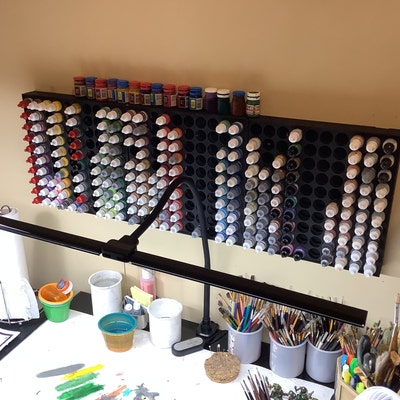 Wood Hair Coloring Rack Organizer for 2oz Bottles Wall Mountable 32 ...