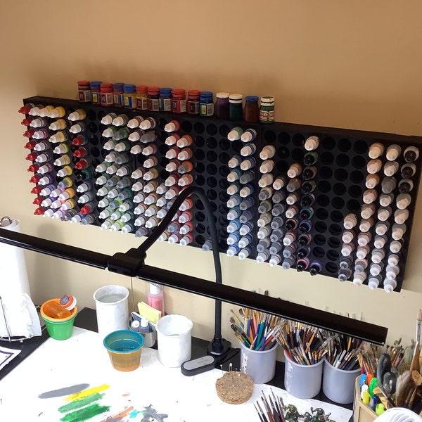 Wood Hair Coloring Rack Organizer for 2oz Bottles Wall Mountable 40 ...