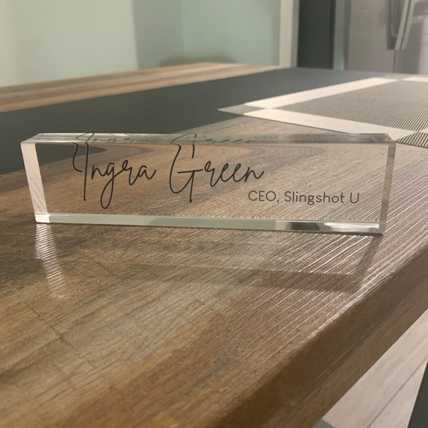 Desk Plaque, Name Plate for Desk, Personalized Acrylic Gift, Custom ...
