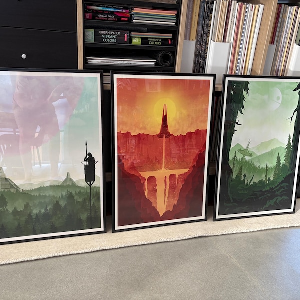 Star Wars Planets Travel Poster Set - Mid Century Travel Poster Set ...