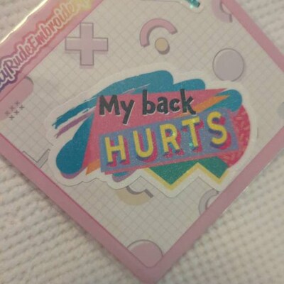 Holographic 90s Kid Waterproof Sticker My Back Hurts Geriatric ...