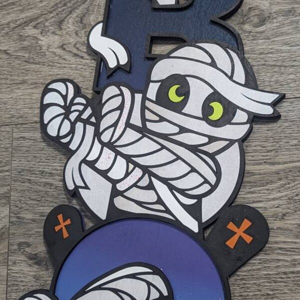 MUMMY "boo" Sign - Halloween - Laser Ready File - Glowforge and Other ...