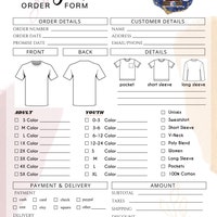 Order Form Template Sewing Order Forms Editable Small - Etsy Canada