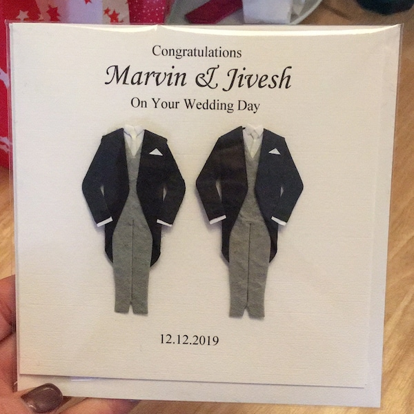 Personalised Mr & Mr Wedding Card, Gay Couple - Etsy UK
