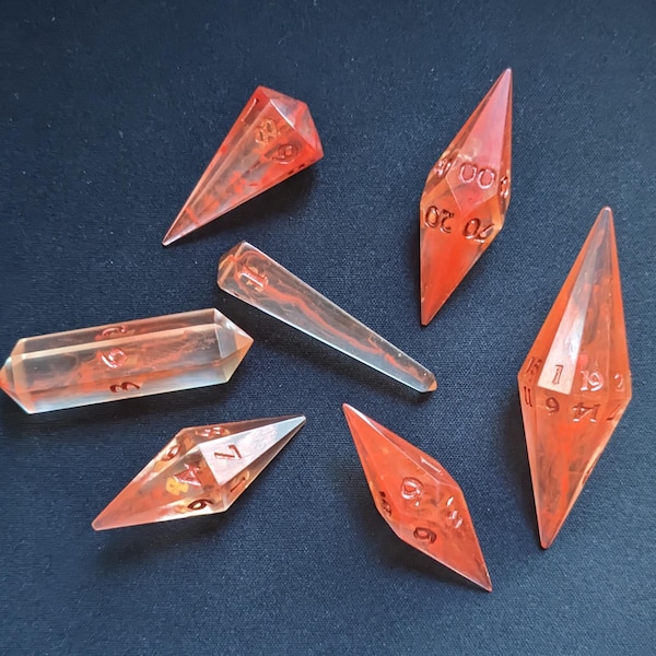 Ethereal Enigma Black Shards Crystal Dnd Dice Set - Unique Handmade ...