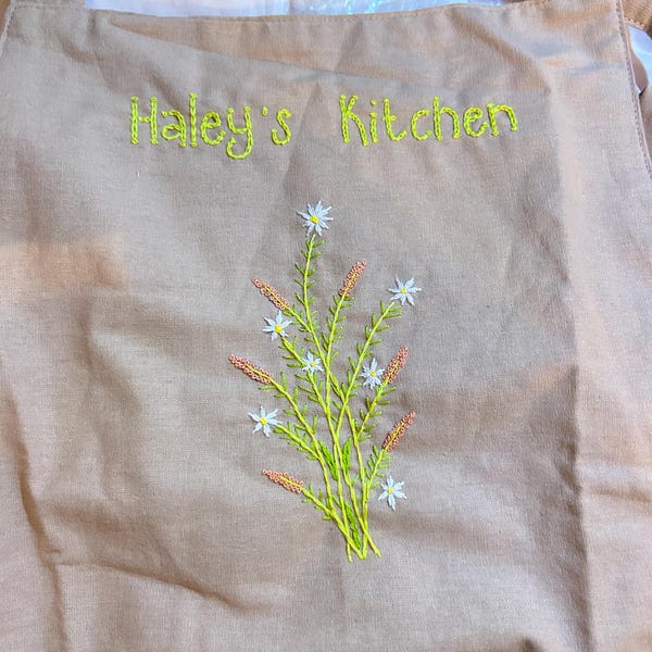 Mini Chef Apron for Girls - Custom Apron for Kids - Handmade Embroidery ...
