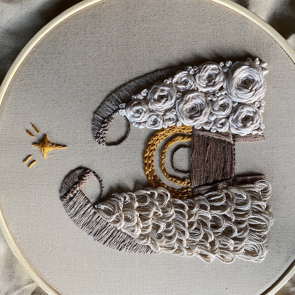 Nativity Scene 8" Embroidery Kit | Christmas Nativity Embroidery Kit ...